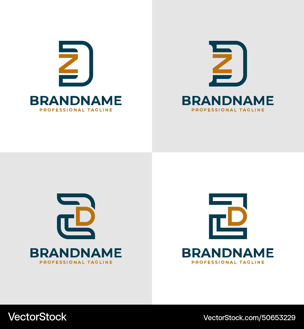 Elegant letters dz and zd monogram logo suitable Vector Image