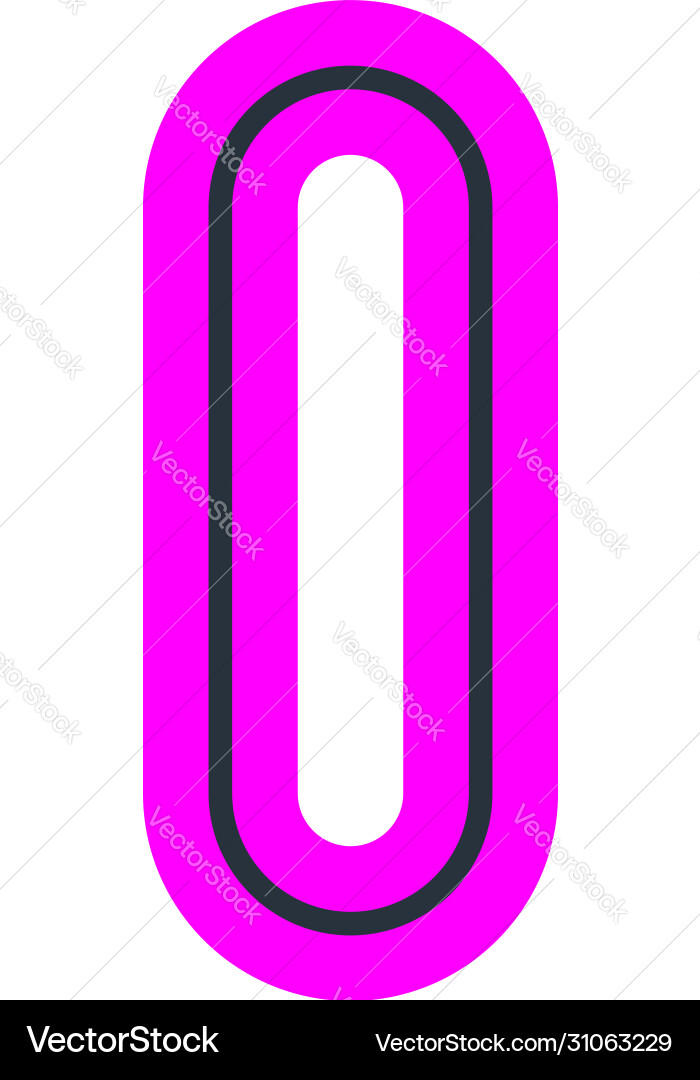 Font for your design number zero in simple style Vector Image