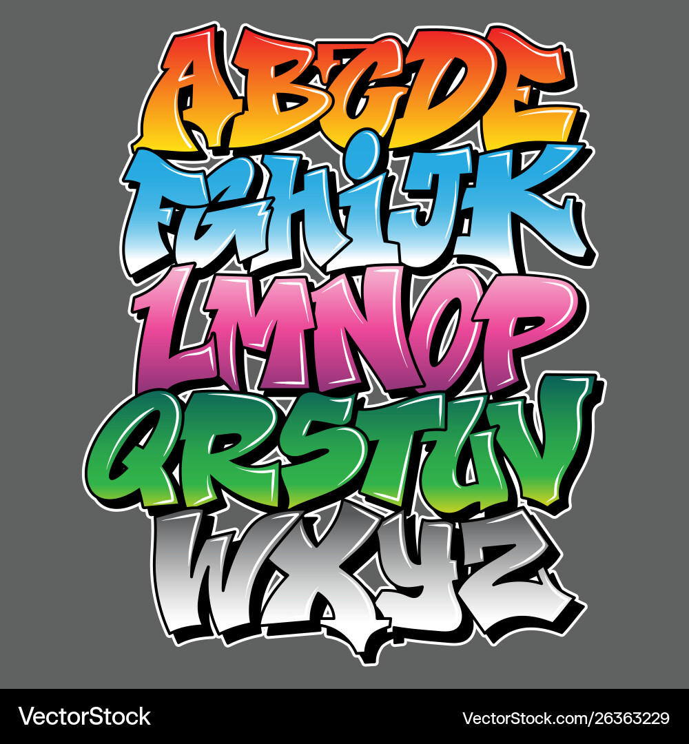 Graffiti style lettering text design Royalty Free Vector