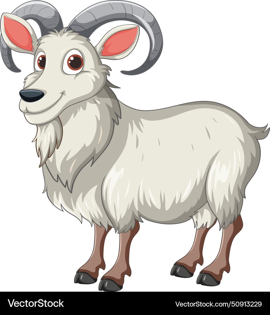 Graphic of a smiling stylized mountain goat Vector Image