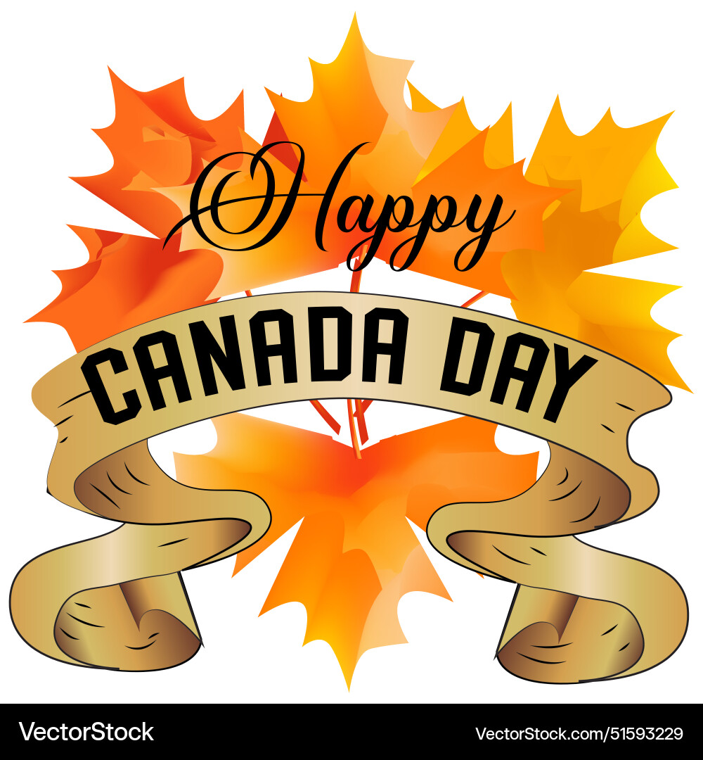 Happy canada day sign and badge Royalty Free Vector Image