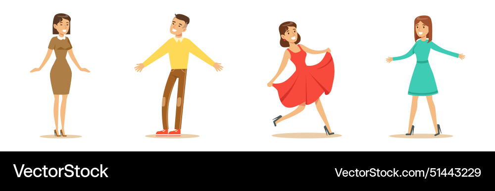 Happy people character elated and rejoice Vector Image