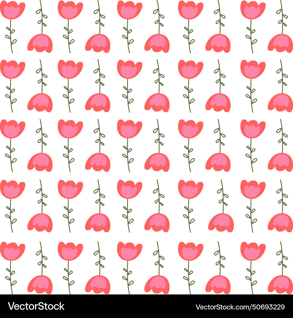 Pink retro floral pattern texture wallart Vector Image