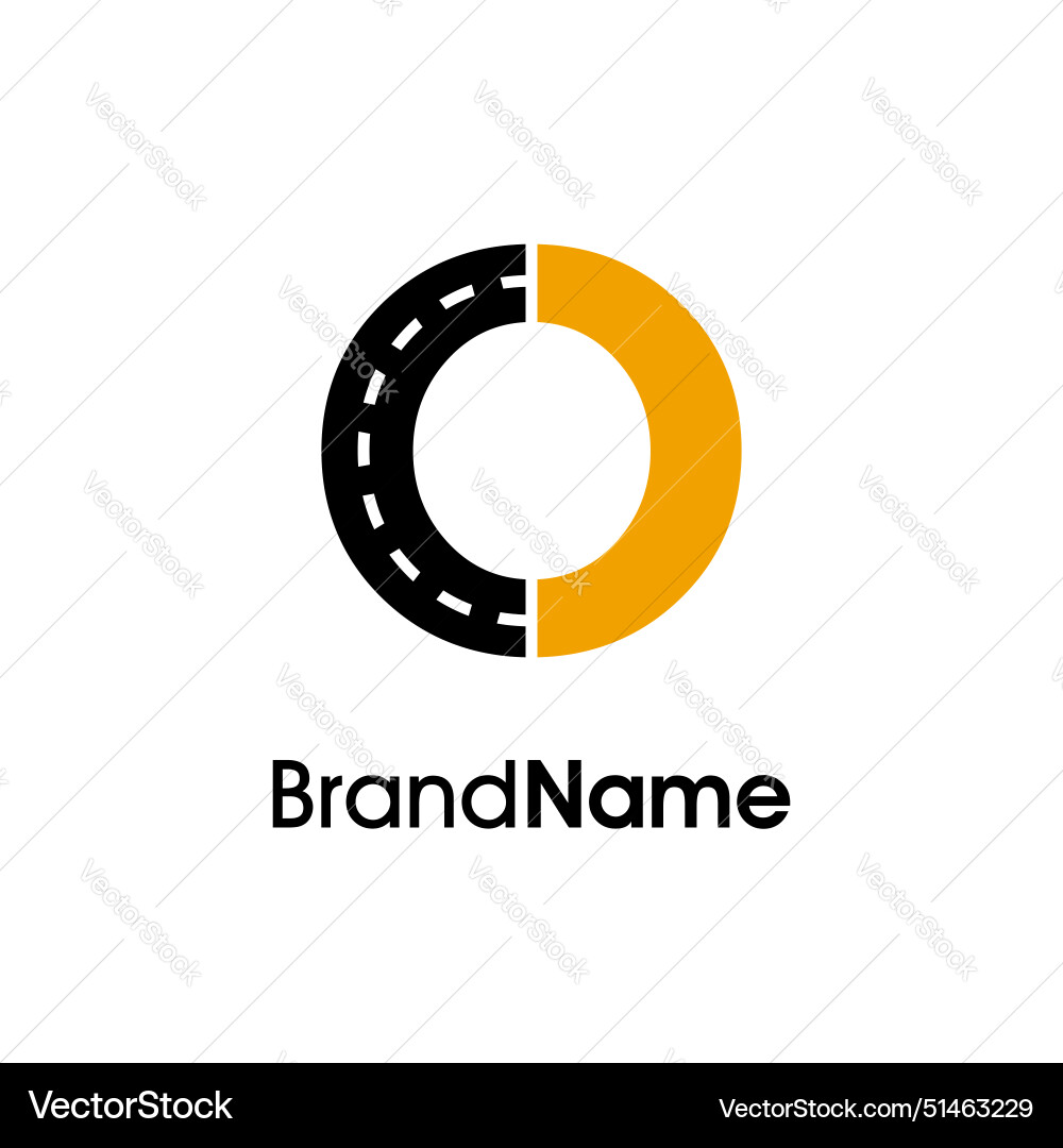 Simple minimalist initial o way logo Royalty Free Vector