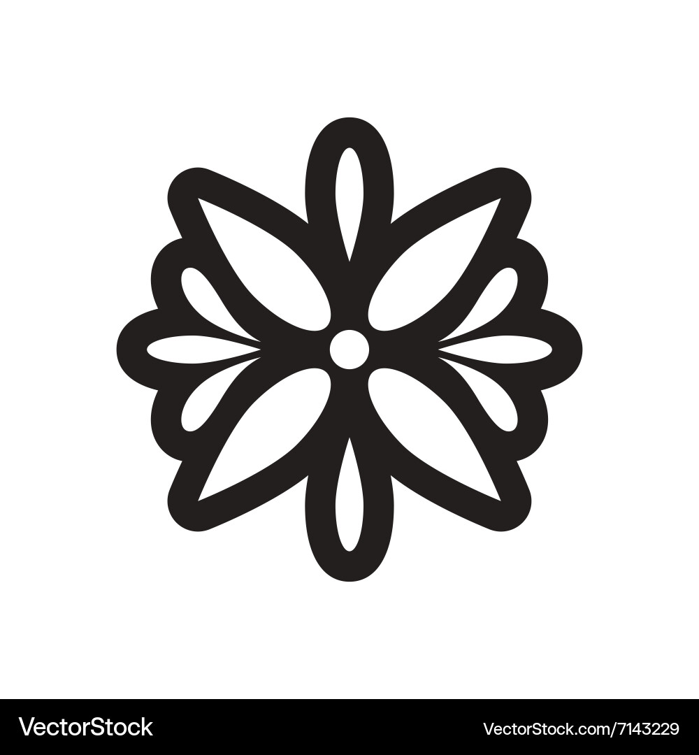 Style black and white icon arabic flower logo Vector Image