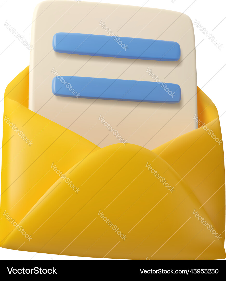 3d mail icon Royalty Free Vector Image - VectorStock