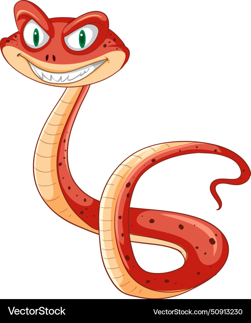 A friendly red snake with big smile Royalty Free Vector