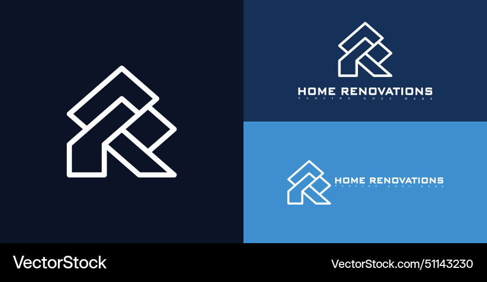 Abstract initial building letter r or rr logo Vector Image