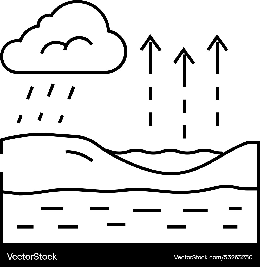Aquifer recharge hydrogeologist line icon Vector Image