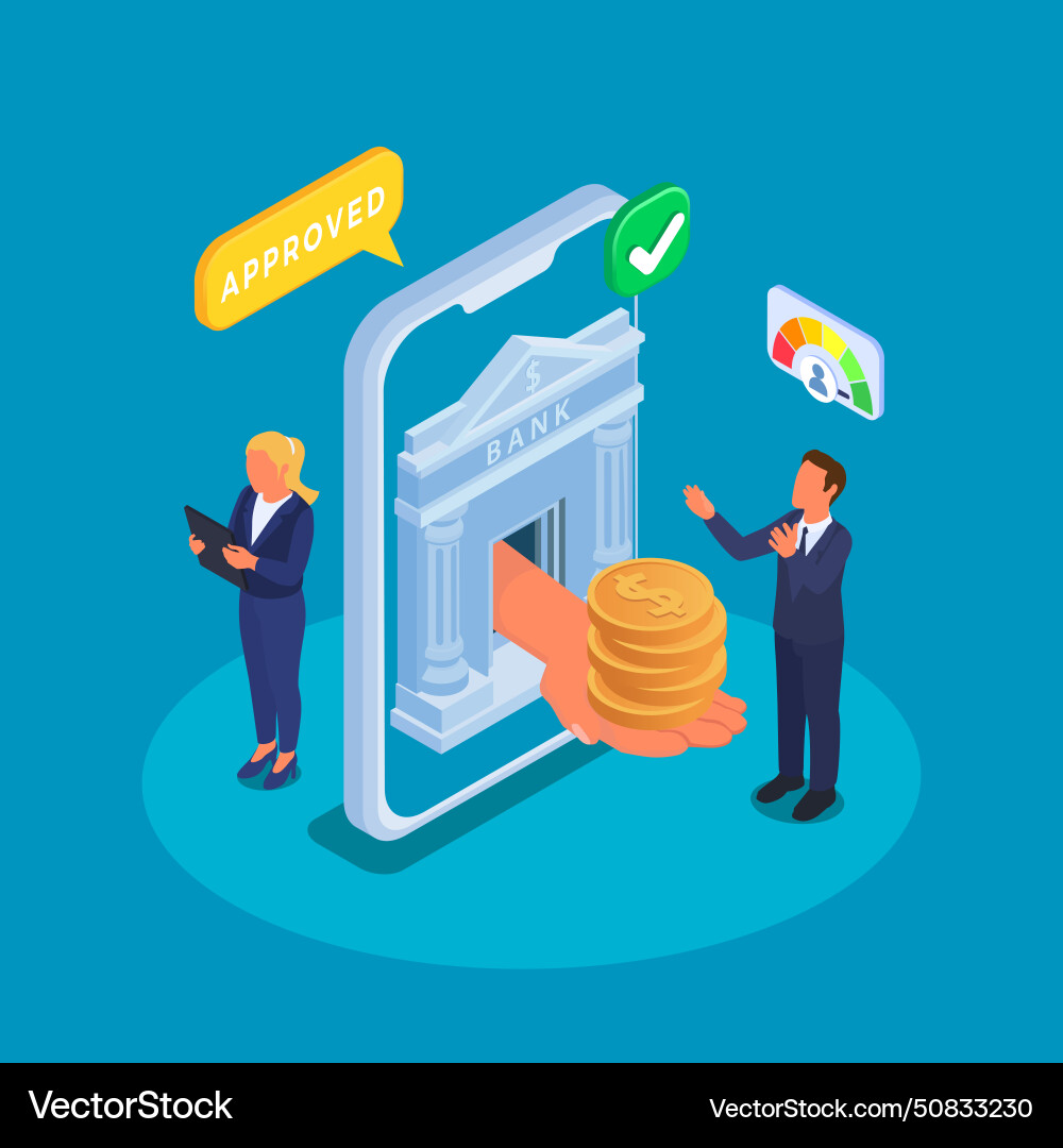 Bank loan concept Royalty Free Vector Image - VectorStock