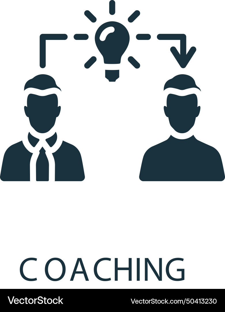 Coaching icon monochrome simple sign from Vector Image