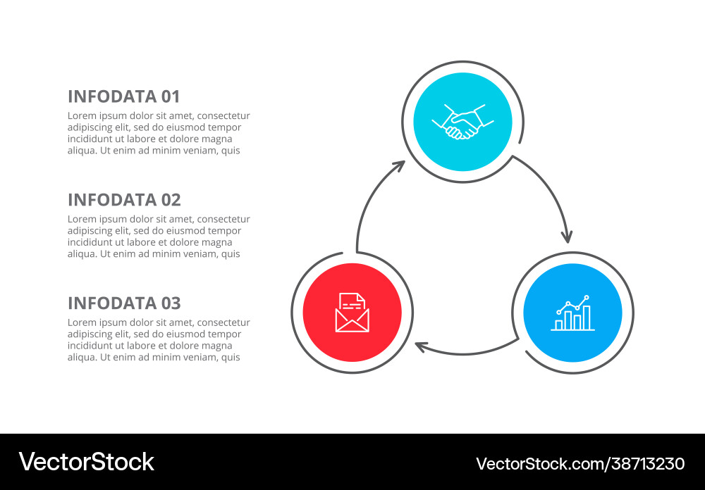 Cyclic diagram infographic with circles modern Vector Image