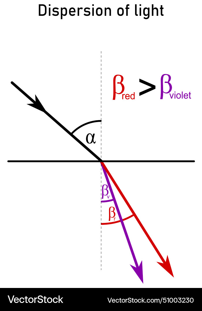 Dispersion of light - decomposition white Vector Image