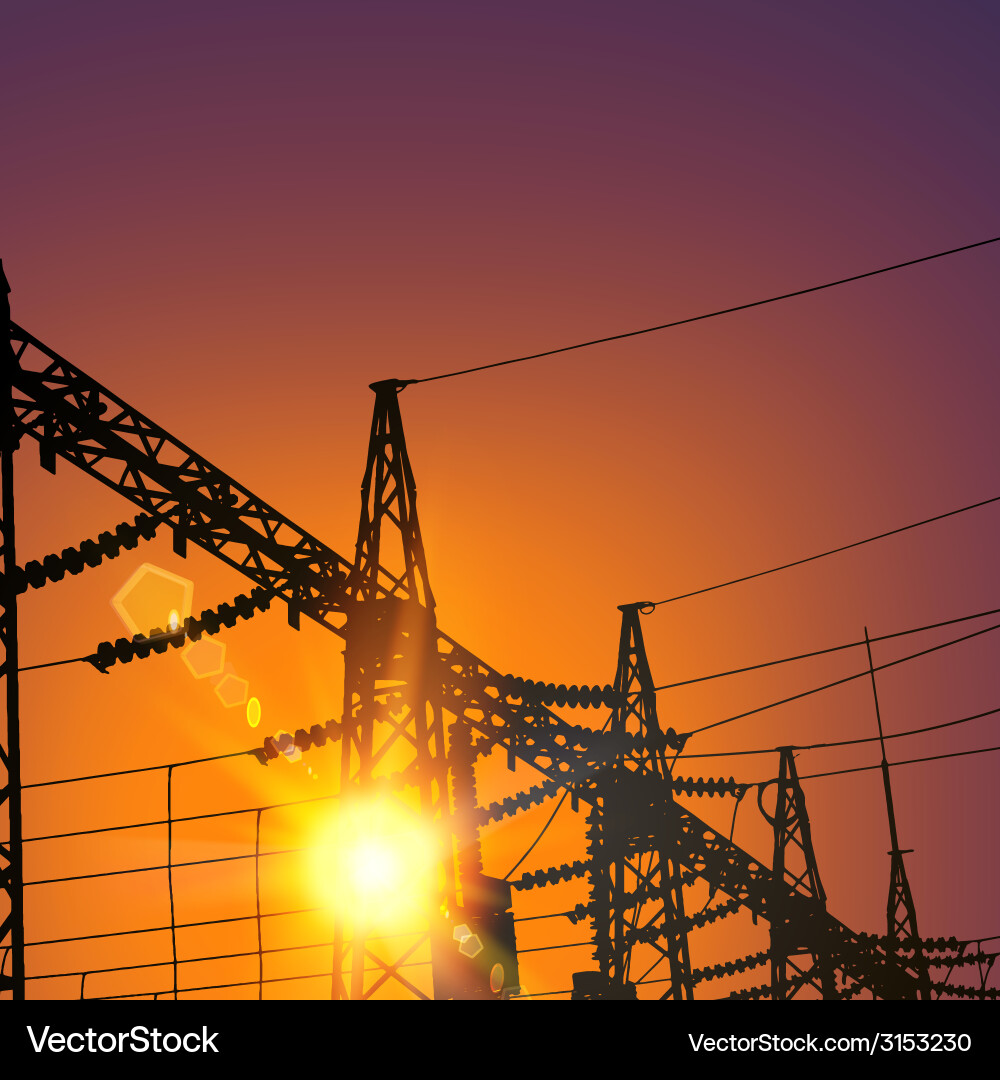 Electrical transmission line Royalty Free Vector Image