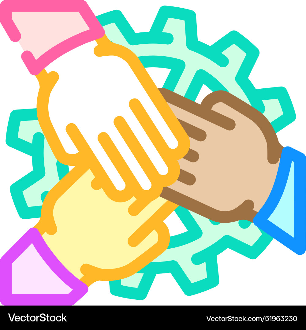 Employee engagement business process color icon Vector Image