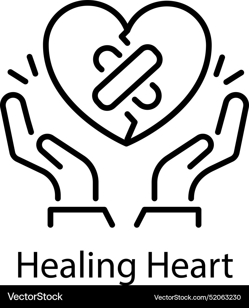 Healing heart Royalty Free Vector Image - VectorStock
