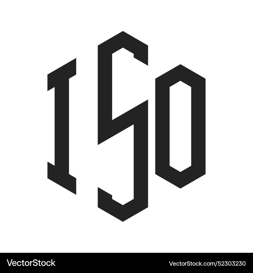 Iso logo design initial letter monogram Royalty Free Vector