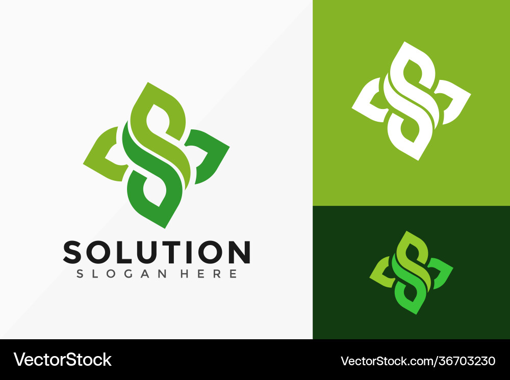Letter S Leaf Solution Logo Royalty Free Vector Image