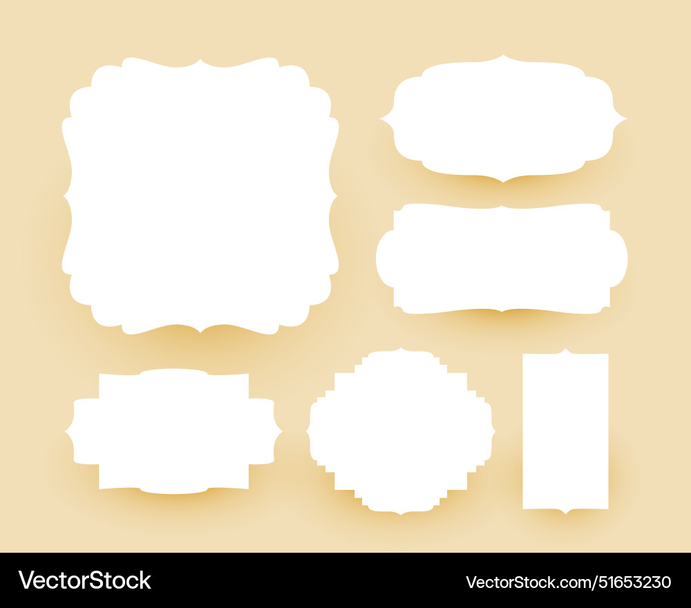 Pack of empty victorian frame element design Vector Image