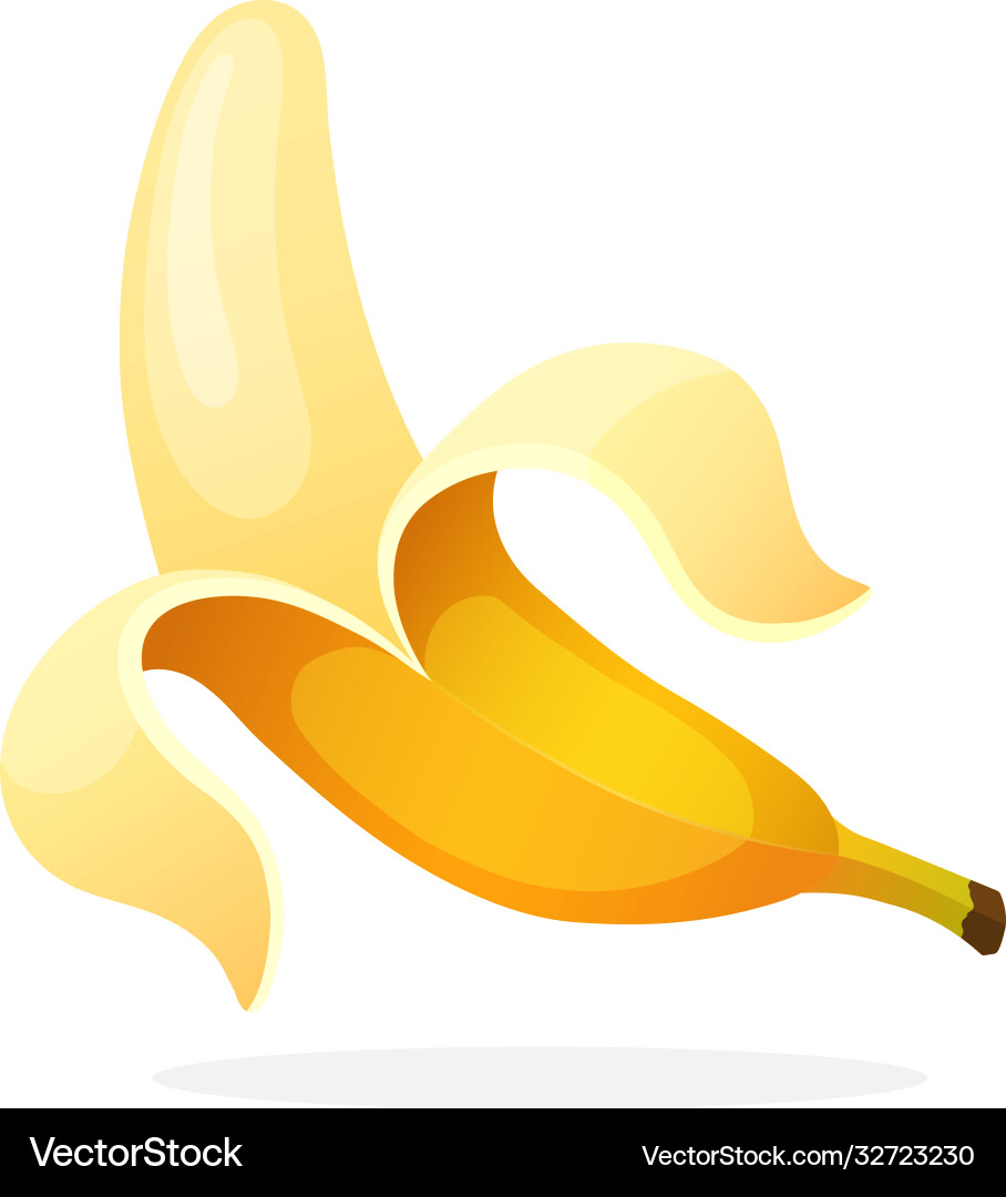 Peeled banana Royalty Free Vector Image - VectorStock
