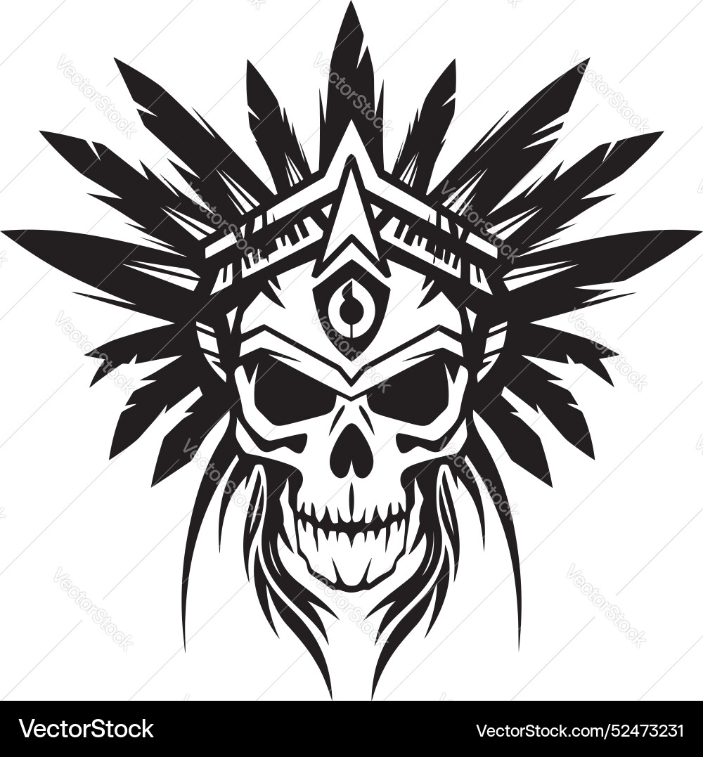 Ancient rituals black icon for tribal skull mask Vector Image