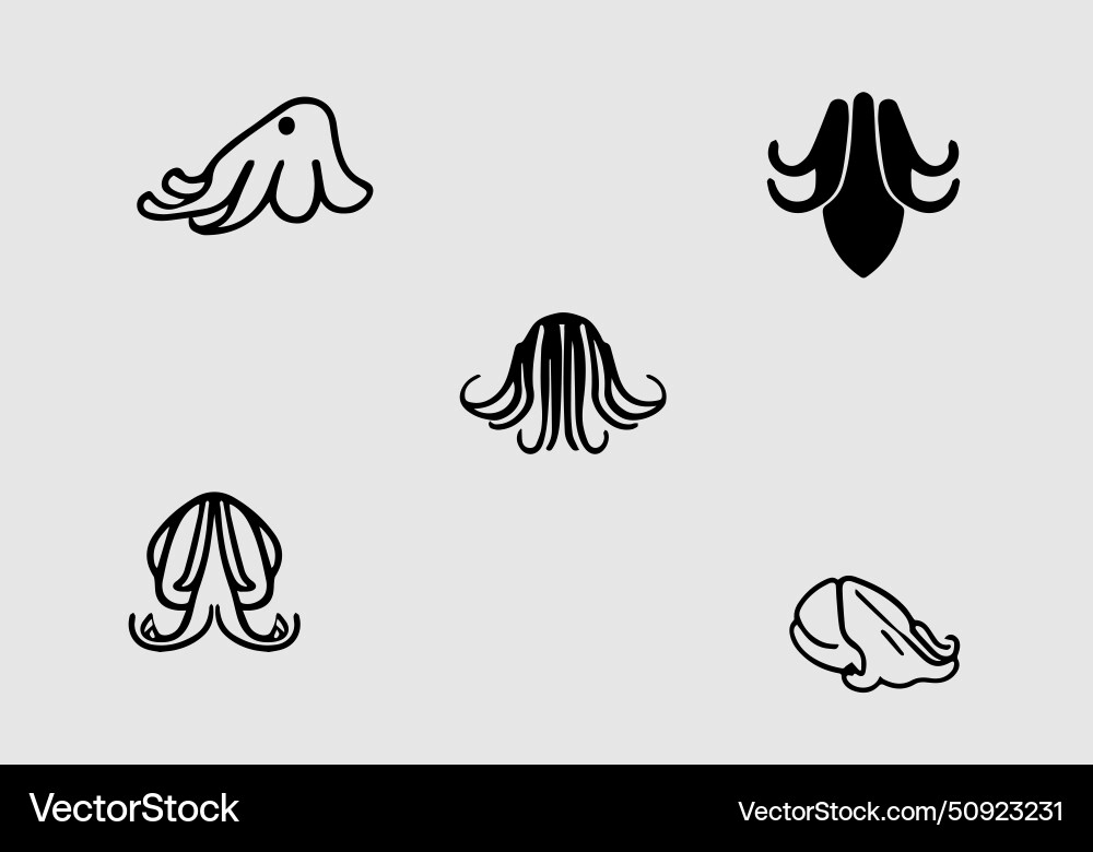 Cuttlefish minimal icon design Royalty Free Vector Image