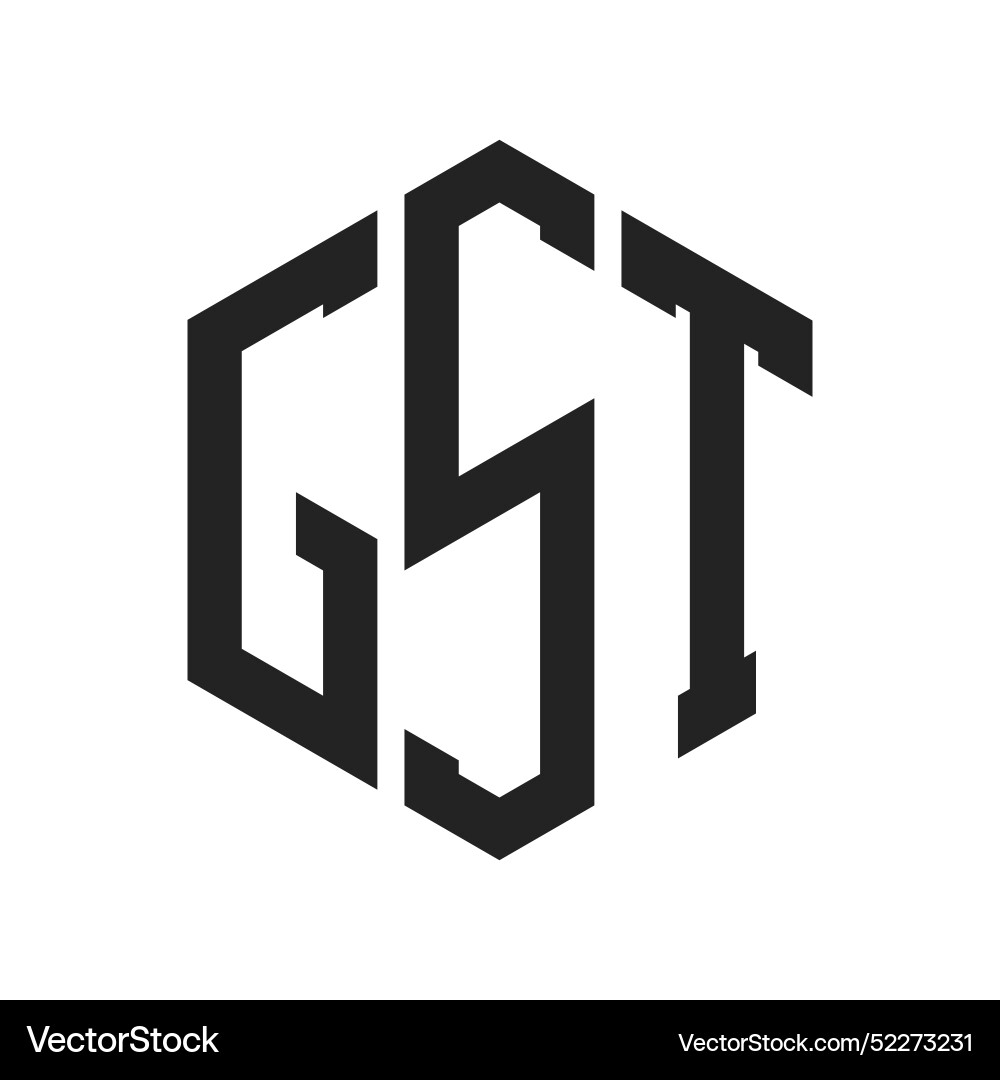 Gst logo design initial letter monogram Royalty Free Vector