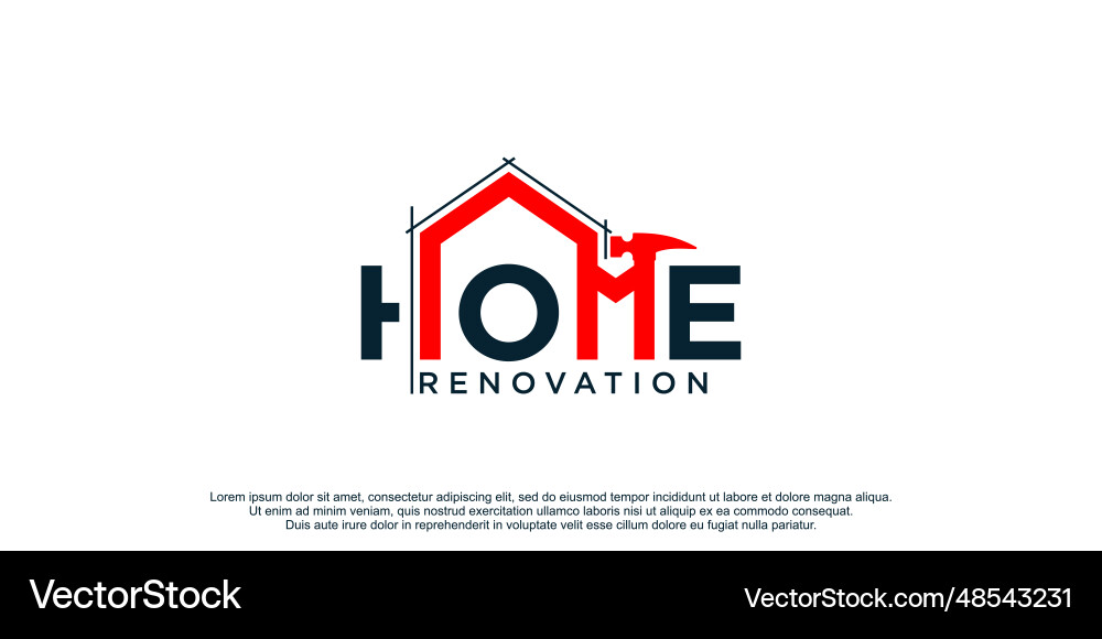 Home logo with creative concept for renovation Vector Image
