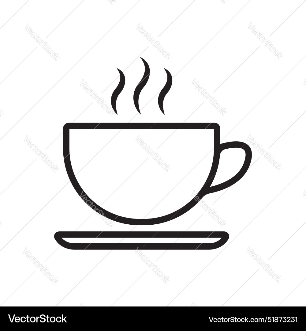 Hot tea coffee cup linear icon Royalty Free Vector Image