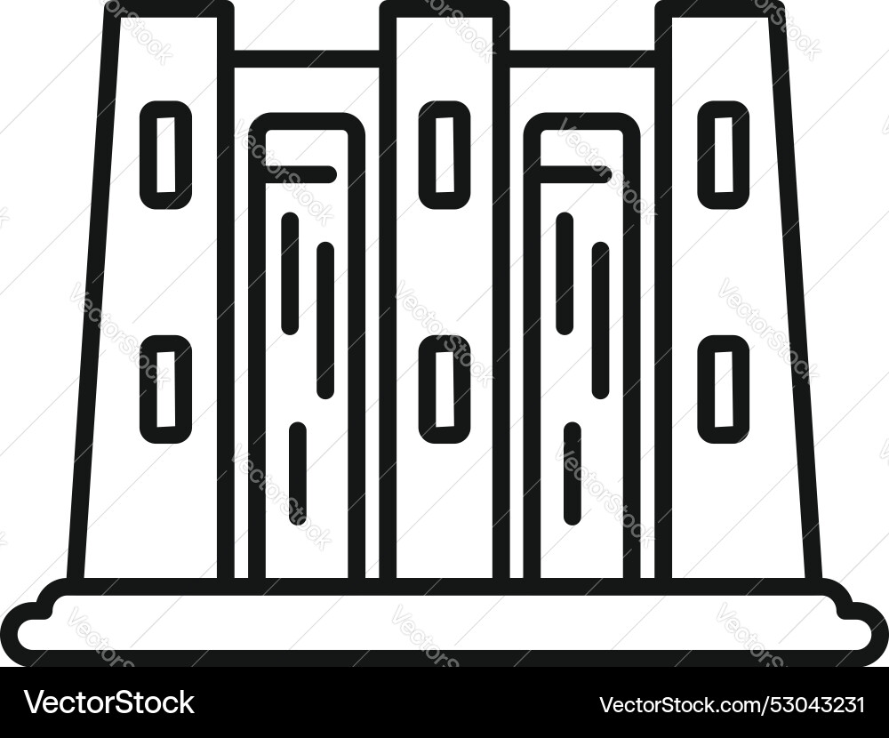 Hydroelectric power plant building generating Vector Image