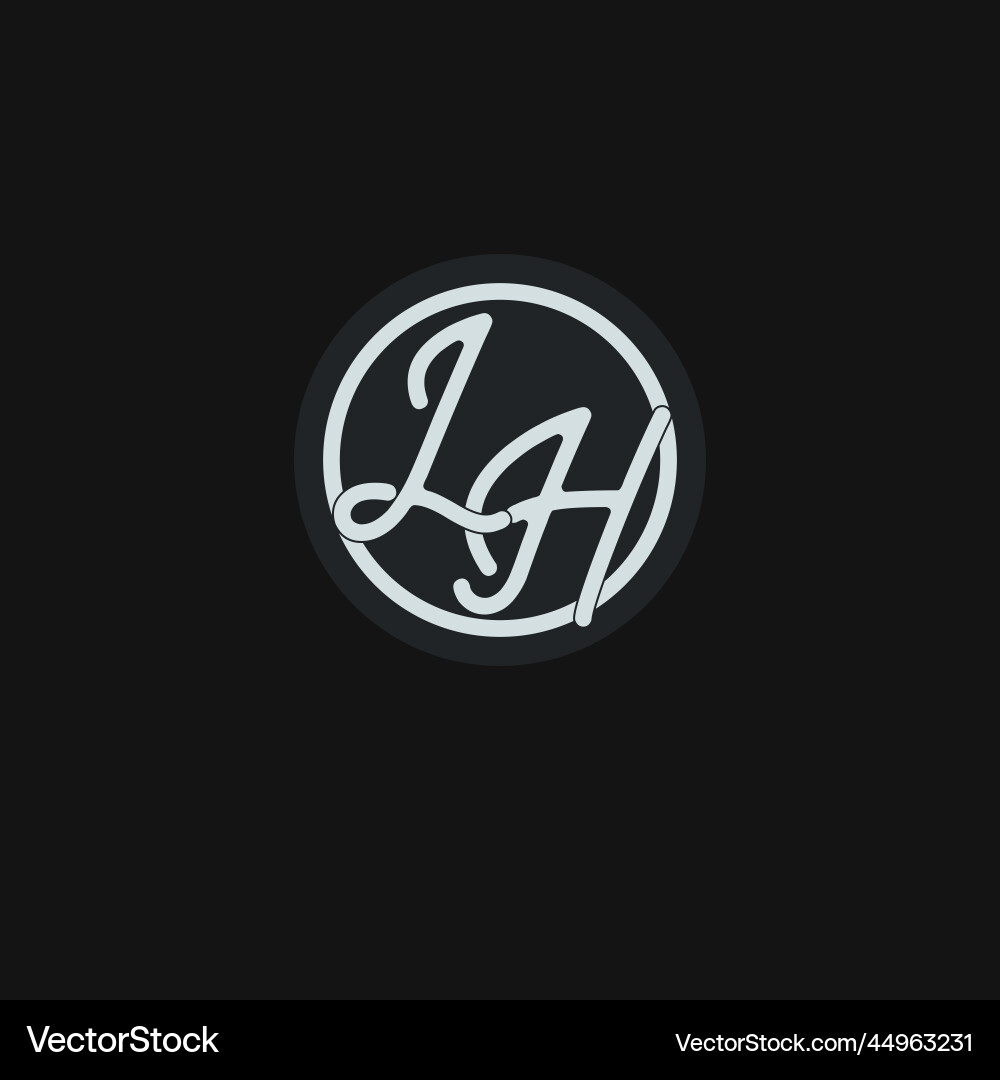 Initials lh logo monogram with simple circle line Vector Image