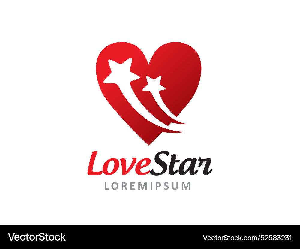 Love and star logo symbol or icon template Vector Image