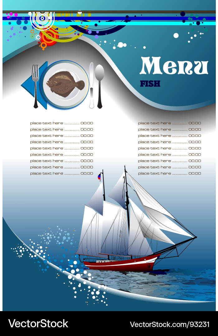 Maritime Menu Royalty Free Vector Image - VectorStock