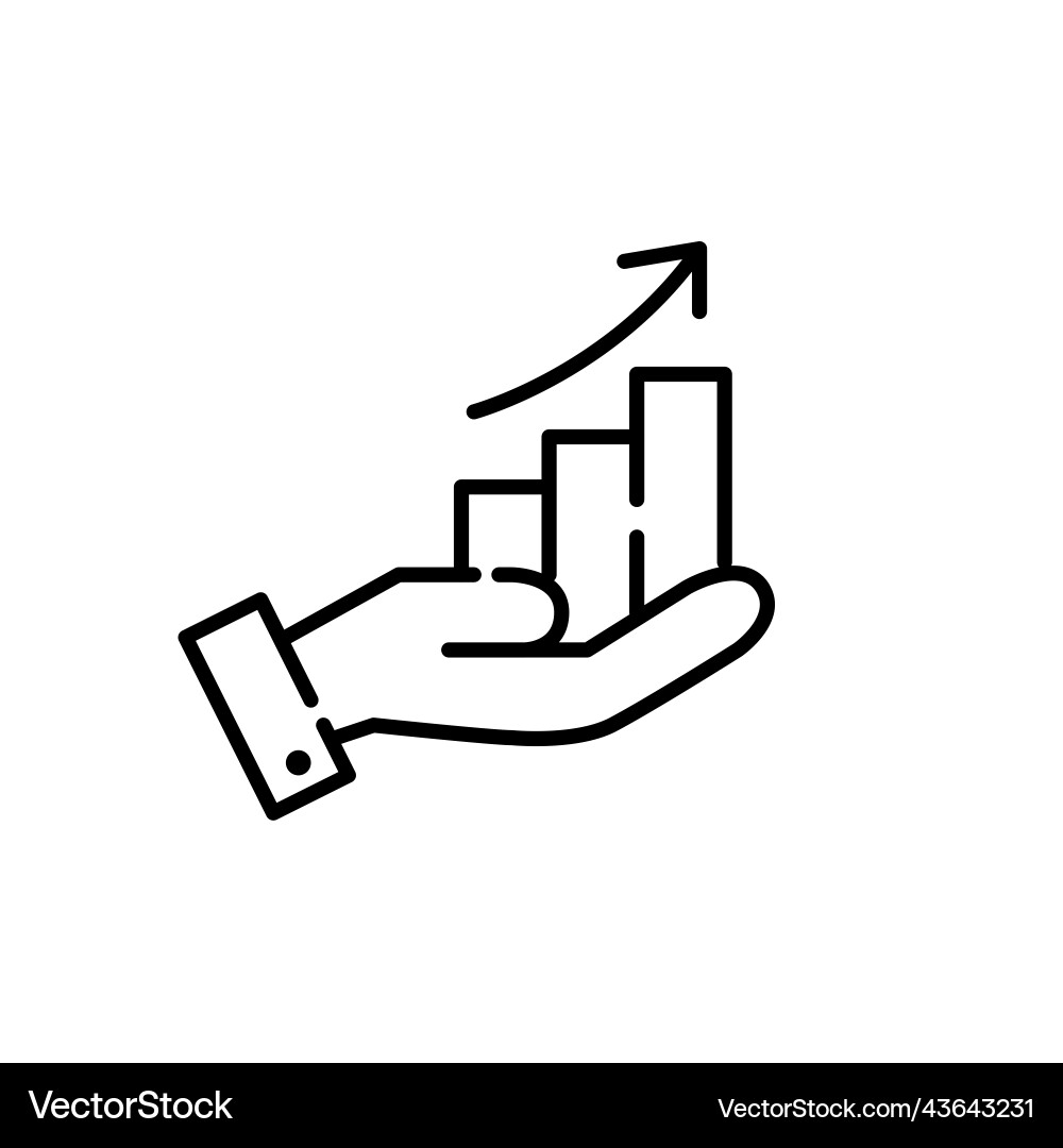 Profitable finance investment hand holding Vector Image