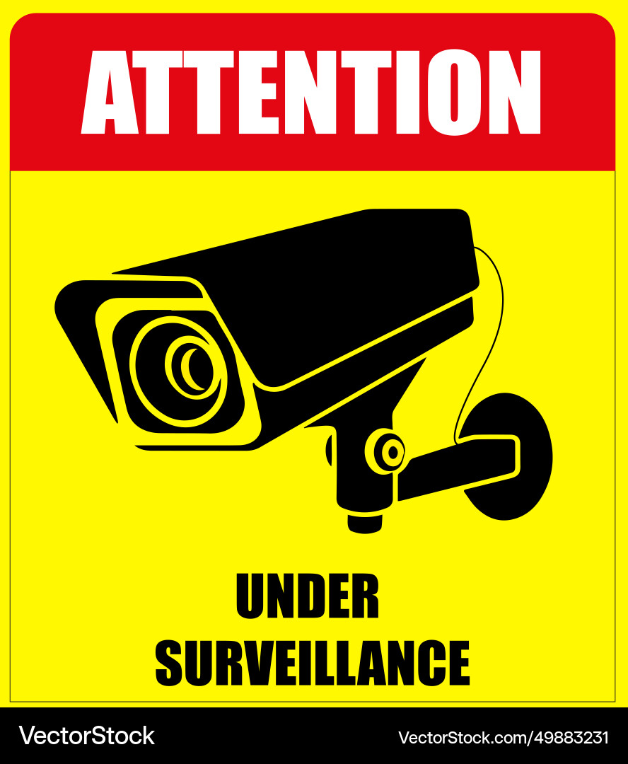 Security Surveillance Camera Sign Royalty Free Vector Image