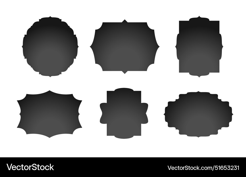 Set of artistic classic border frame with empty Vector Image