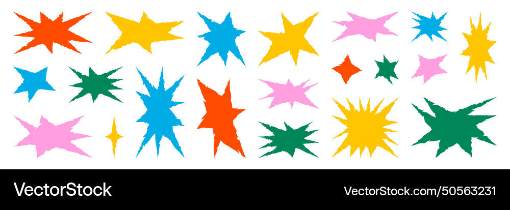 Set of jagged irregular stars shape cut out Vector Image
