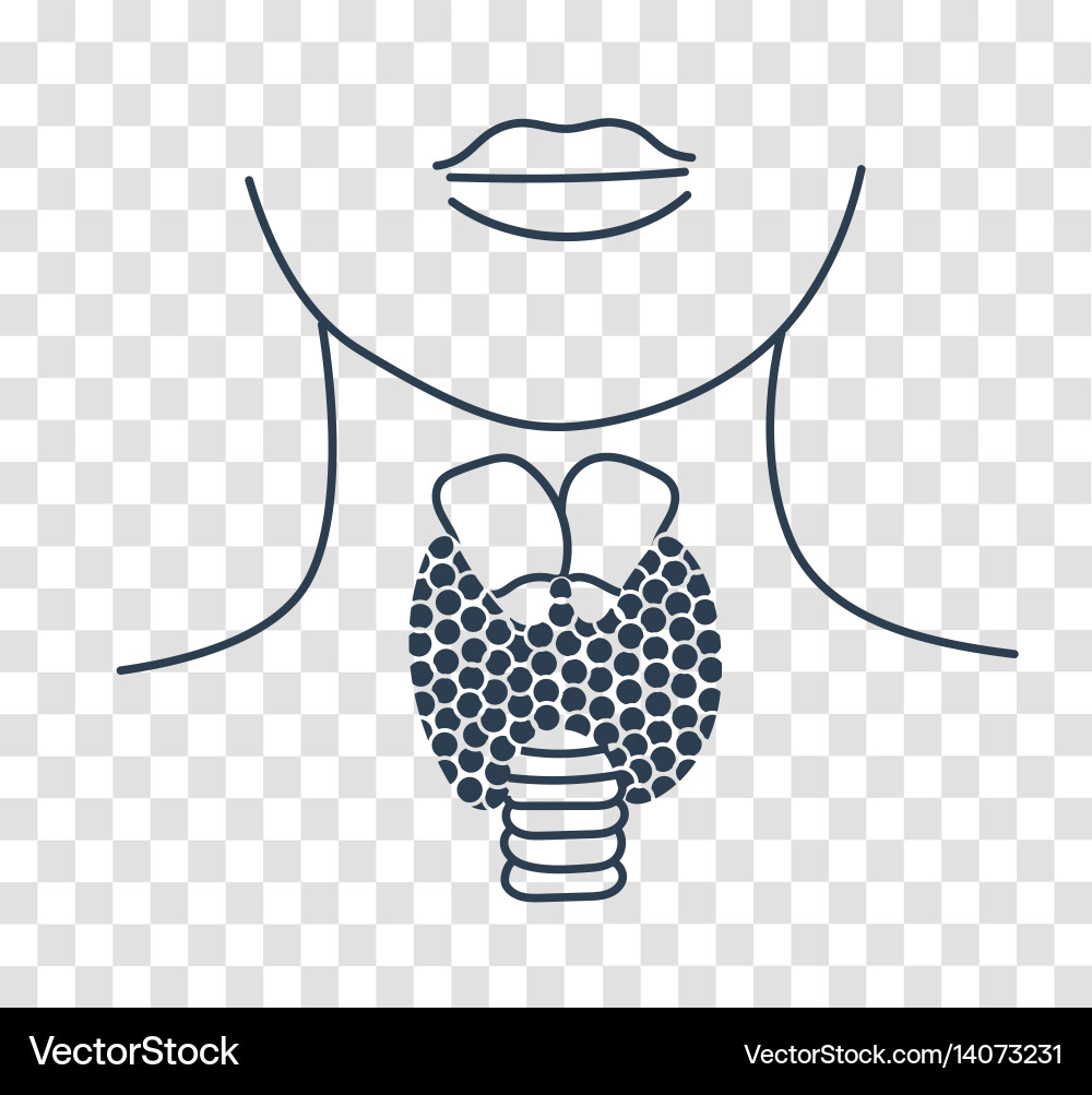 Thyroid Gland Icon - Linear Style Royalty Free Vector Image