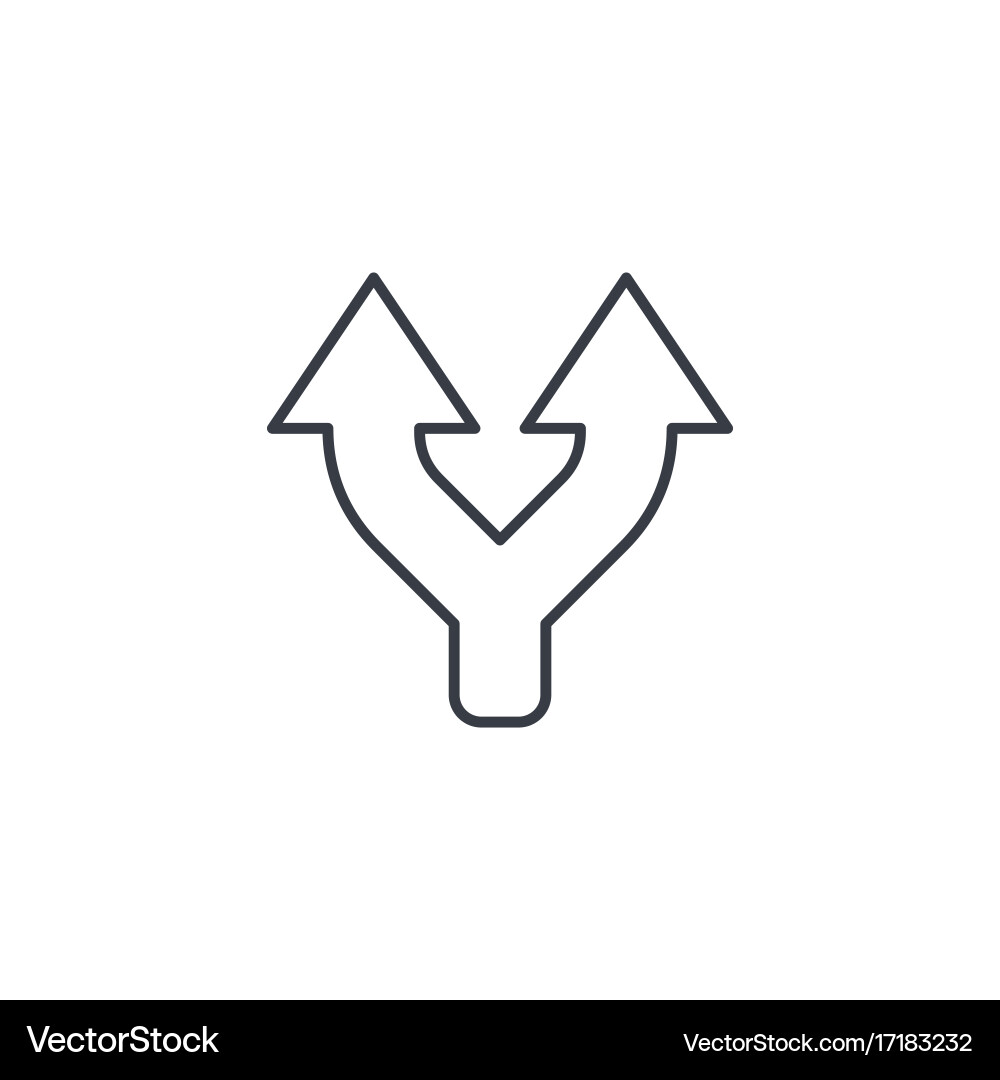 Junction separation two paths ways thin line Vector Image