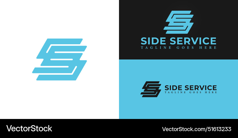 Abstract initial lines letters s or ss logo Vector Image