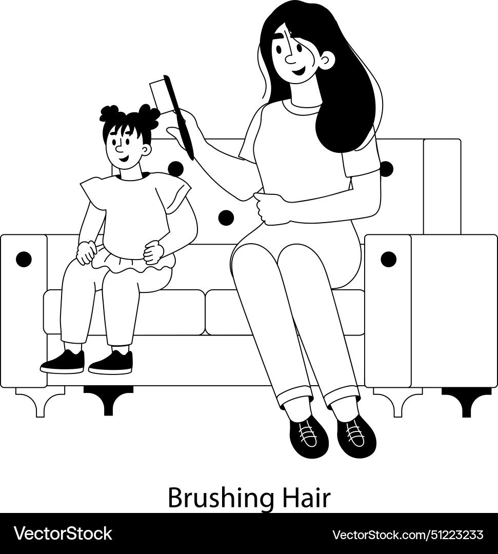 Brushing hair Royalty Free Vector Image - VectorStock