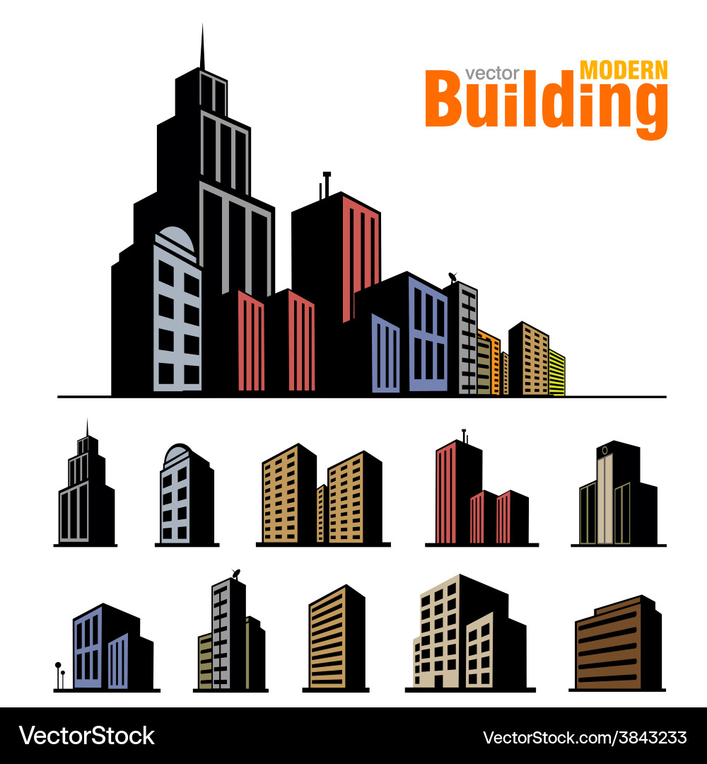 Building set Royalty Free Vector Image - VectorStock