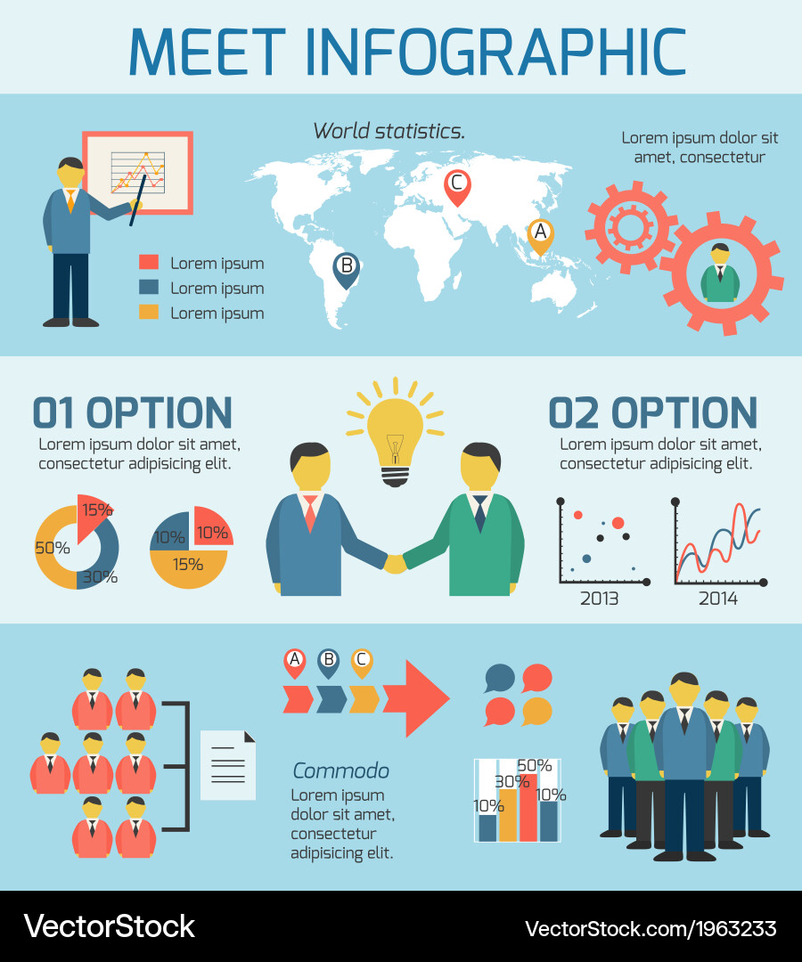 Business people meeting infographics Royalty Free Vector