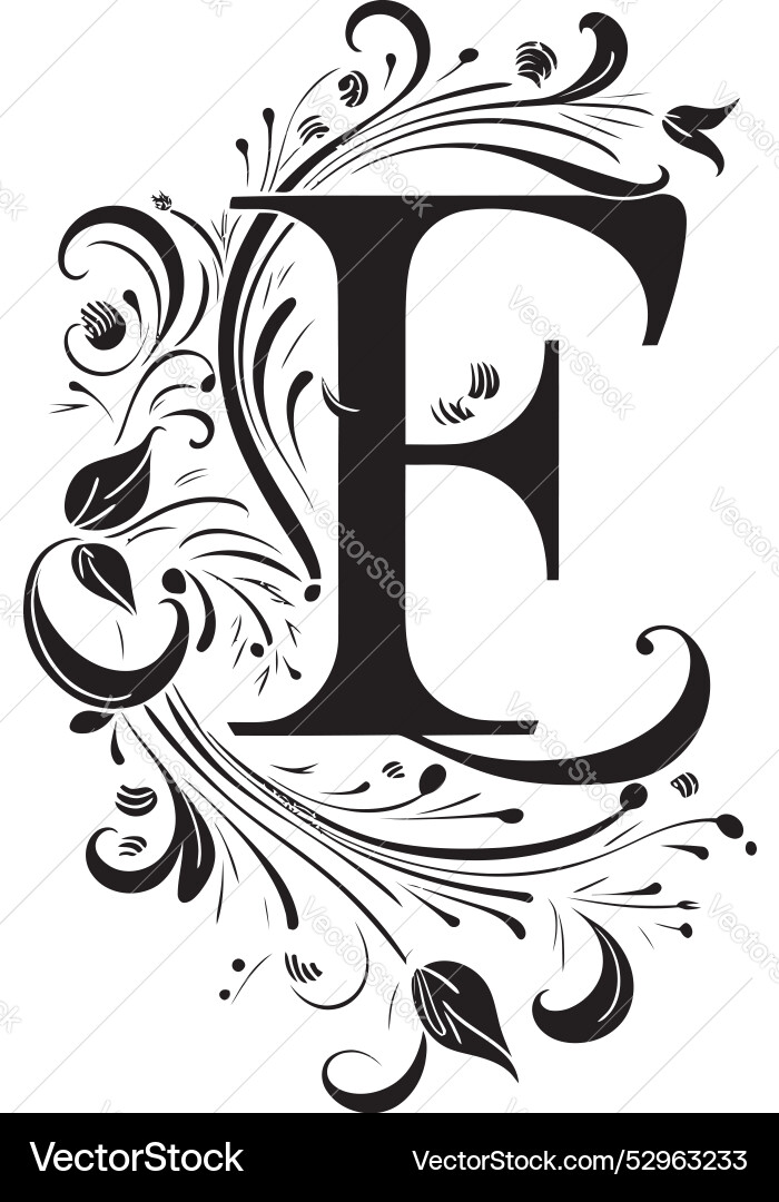 Eloquent script poetic letter e decor effortless Vector Image Eloquent script poetic letter e decor effortless Vector Image