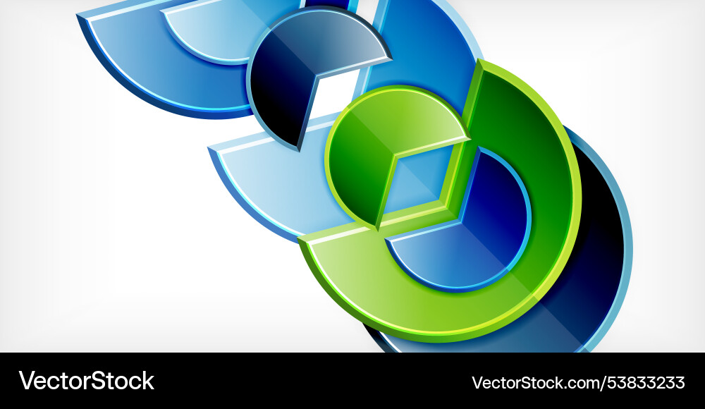 Glass reflective geometric round shapes background