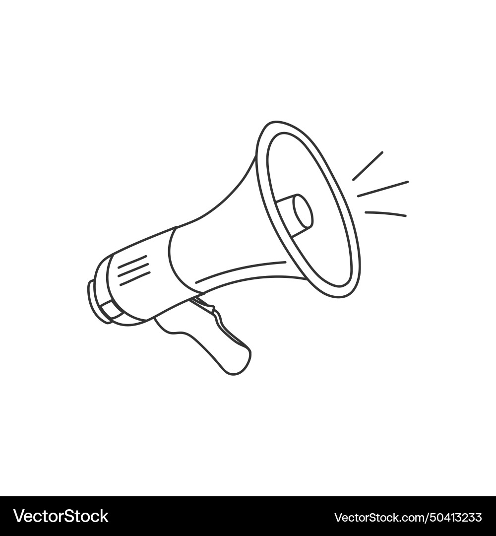 Hand drawn megaphone speaker doodle icon isolated Vector Image