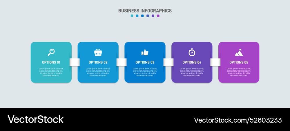 Horizontal progress bar featuring 5 arrow-shaped Vector Image