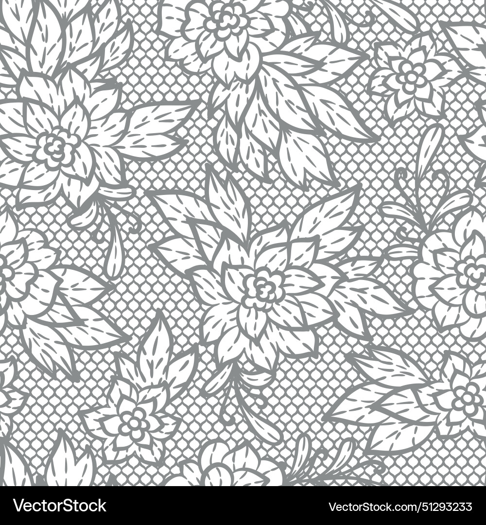 Lace pattern with flowers embroidery handmade Vector Image