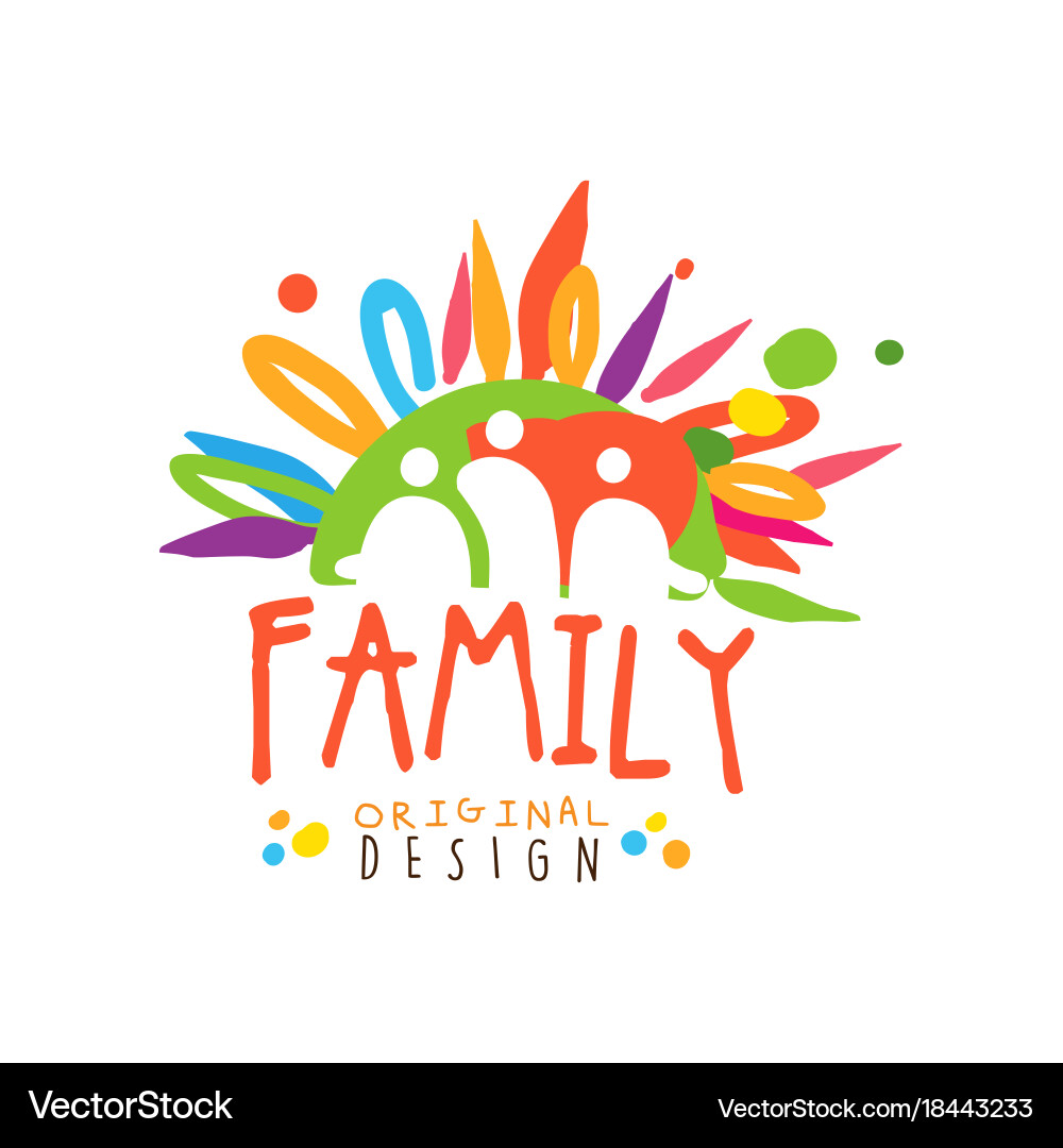 Modern Family Logo - Bright & Colorful Vector Image
