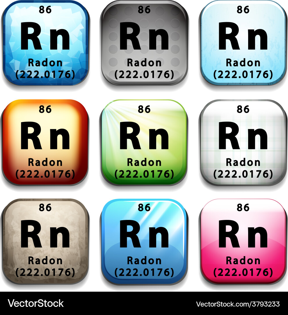 Radon element Royalty Free Vector Image - VectorStock